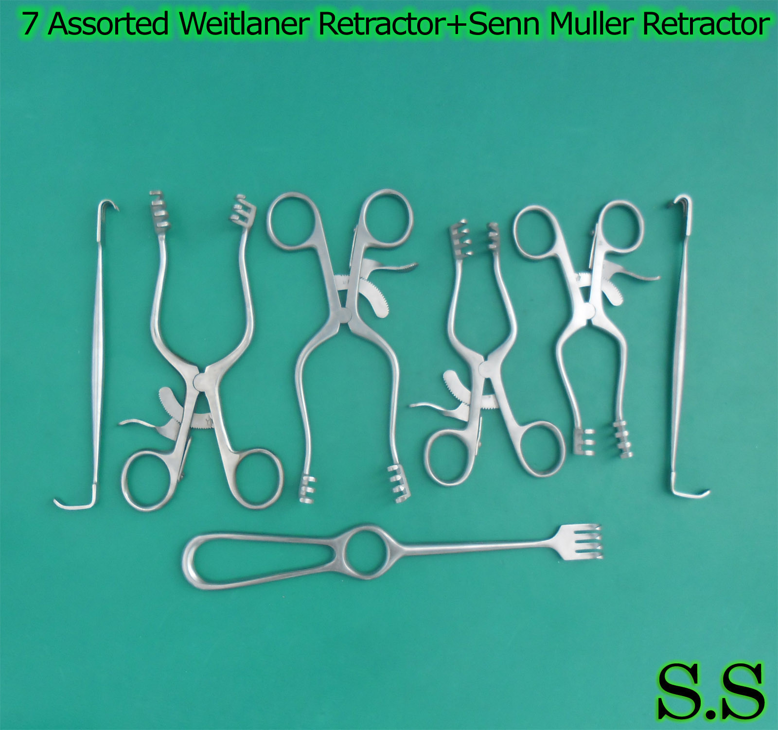7 Pc Assorted Weitlaner Retractor+Senn Muller Retr+Volkman Retractor ...