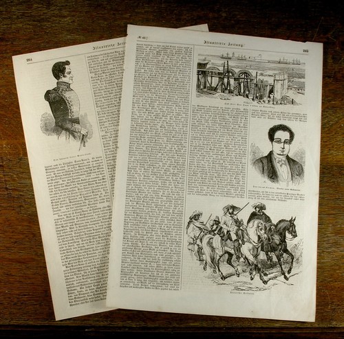 8 Pages Text/Woodblock Prints»1880s GERMAN WEEKLY«Texas History«FINE ...