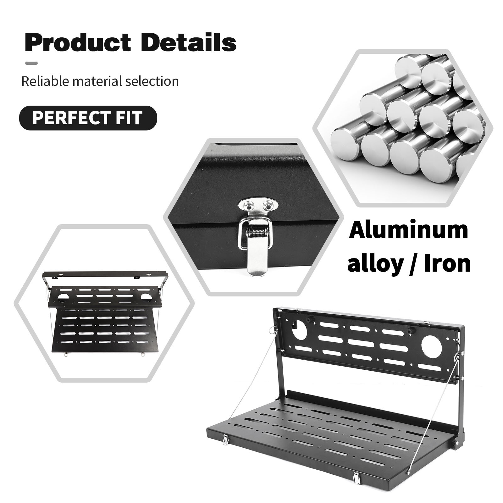 DUAL-Layer Tailgate Table Shelf Panel For Jeep Wrangler JL 2018 19 20 ...
