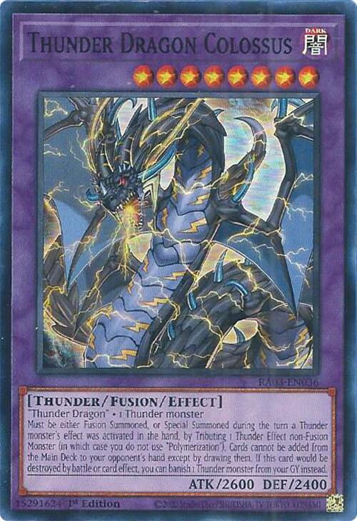 Thunder Dragon Colossus RA03-EN036 Quarter Century Bonanza 1st Edition ...