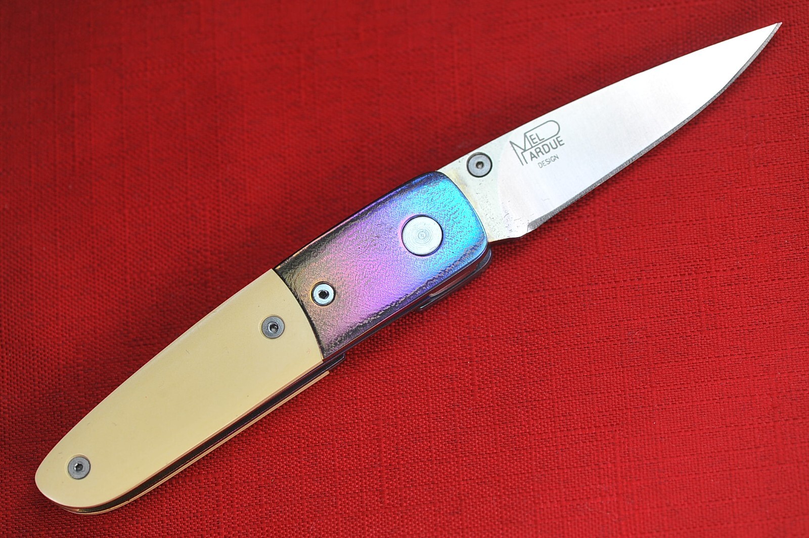 Benchmade Mel Pardue 850 ATS-34 Blade, Titanium Bolstered White Micarta ...