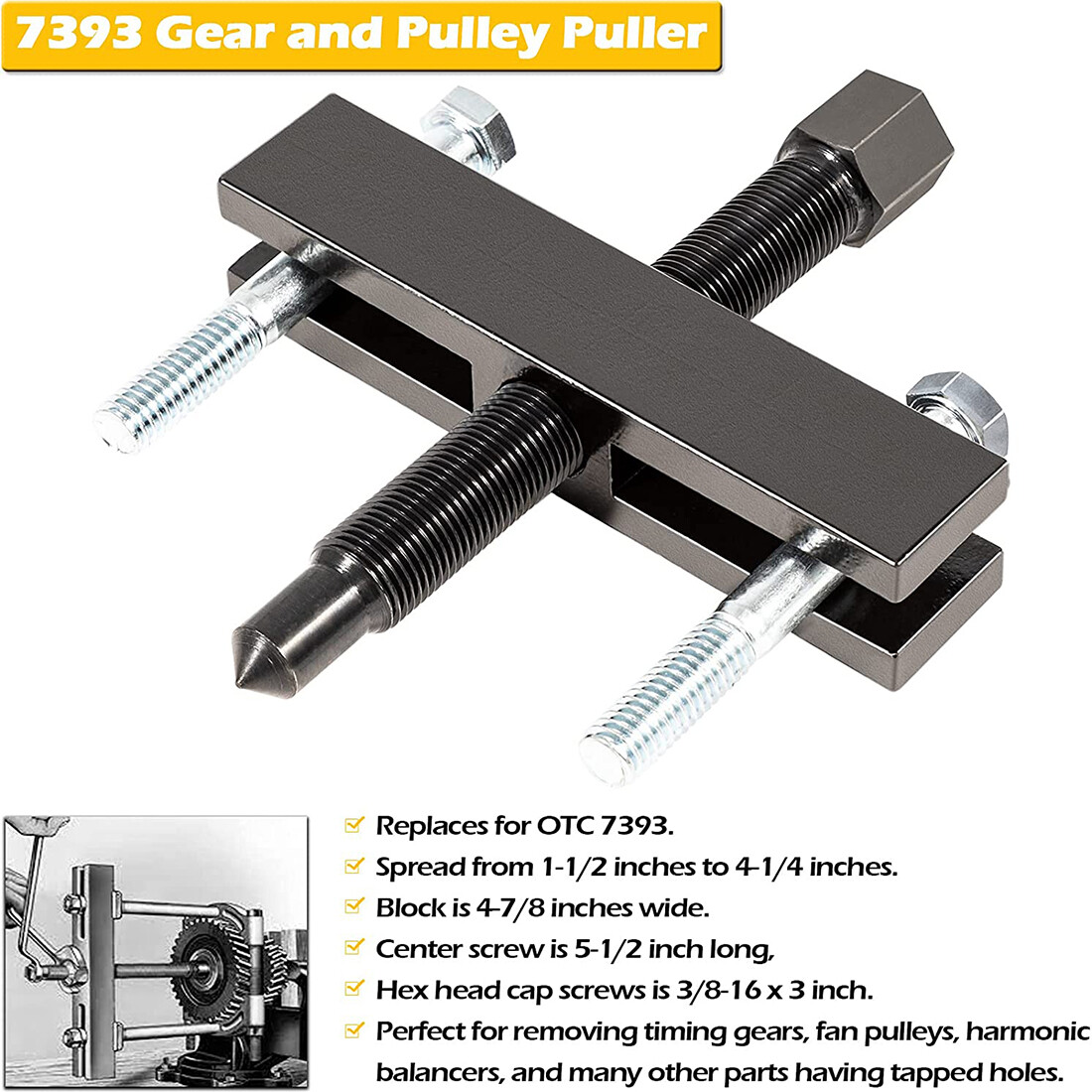 8056 Shaft Protector Set +7393 Gear Pulley Pullers +522 Large Gear ...