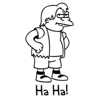 Simpsons - Nelson Ha Ha Cutout Decal | eBay