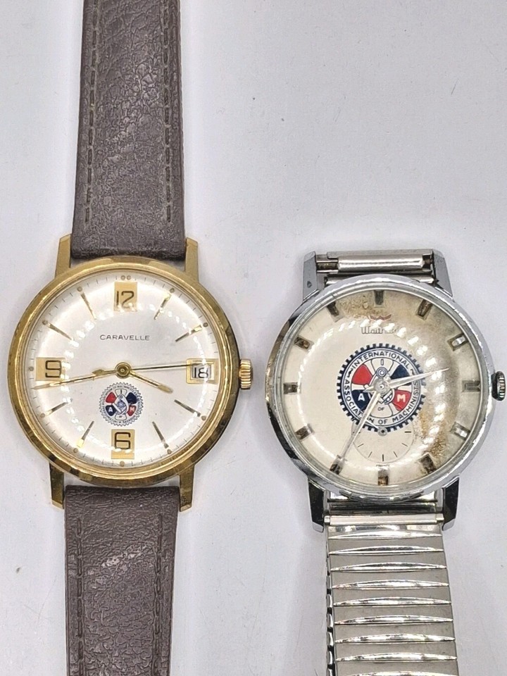 Vintage 1960s Waltham, Caravel Teamsters Union Men's Machinist Watches ...