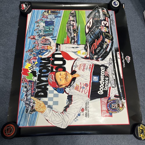 Signed Ron Bass Vintage NASCAR Dale Earnhardt Sr. #3 ‘Victory’ 32” X 27 ...