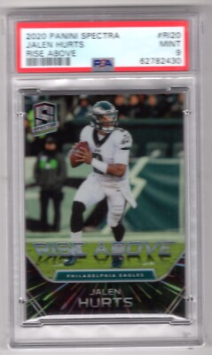 Jalen Hurts 2020 Panini Spectra Rise Above #/75 RC PSA 9 Eagles Rookie ...