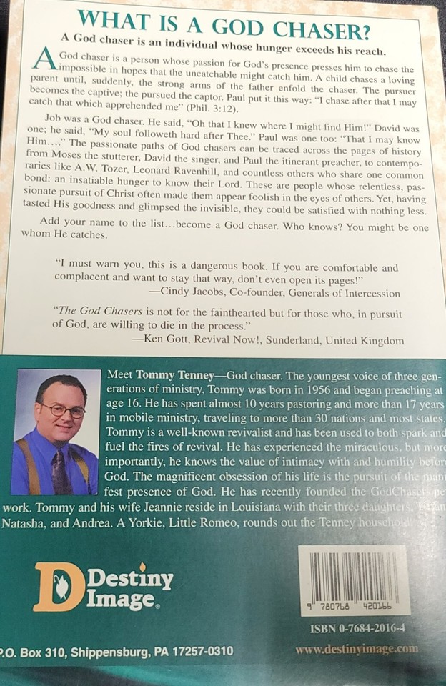 The God Chasers: My Soul Follows Hard after Thee by Tommy Tenney 1998 ...