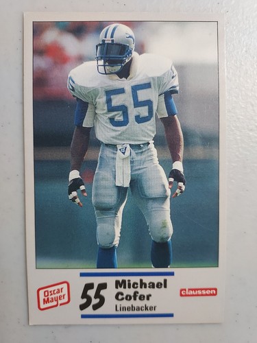 1990 NFL Detroit Lions Oscar Mayer Card #9 Michael Cofer Linebacker | eBay