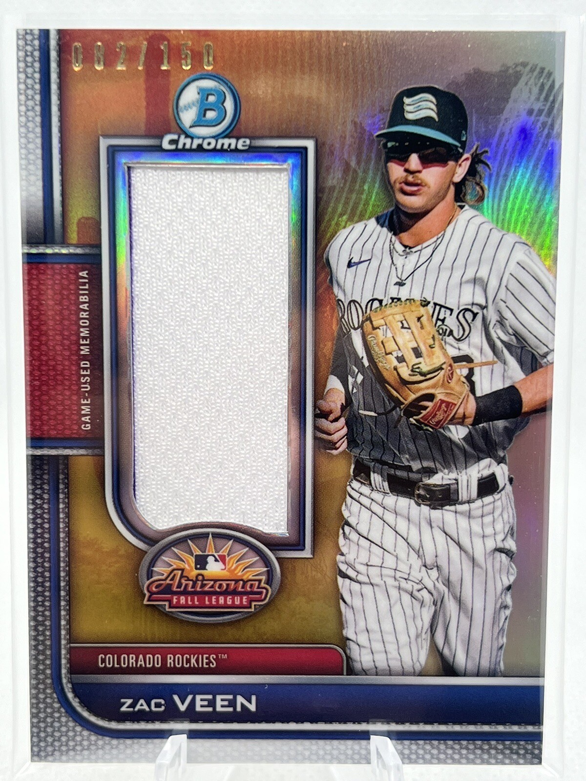 2023 Bowman Chrome ZAC VEEN AFL RELIC CARD /150 Game Used Colorado ...