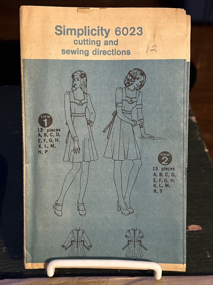 Vintage 70s Simplicity 6023 Dress Pattern Size 12 UNCUT | eBay