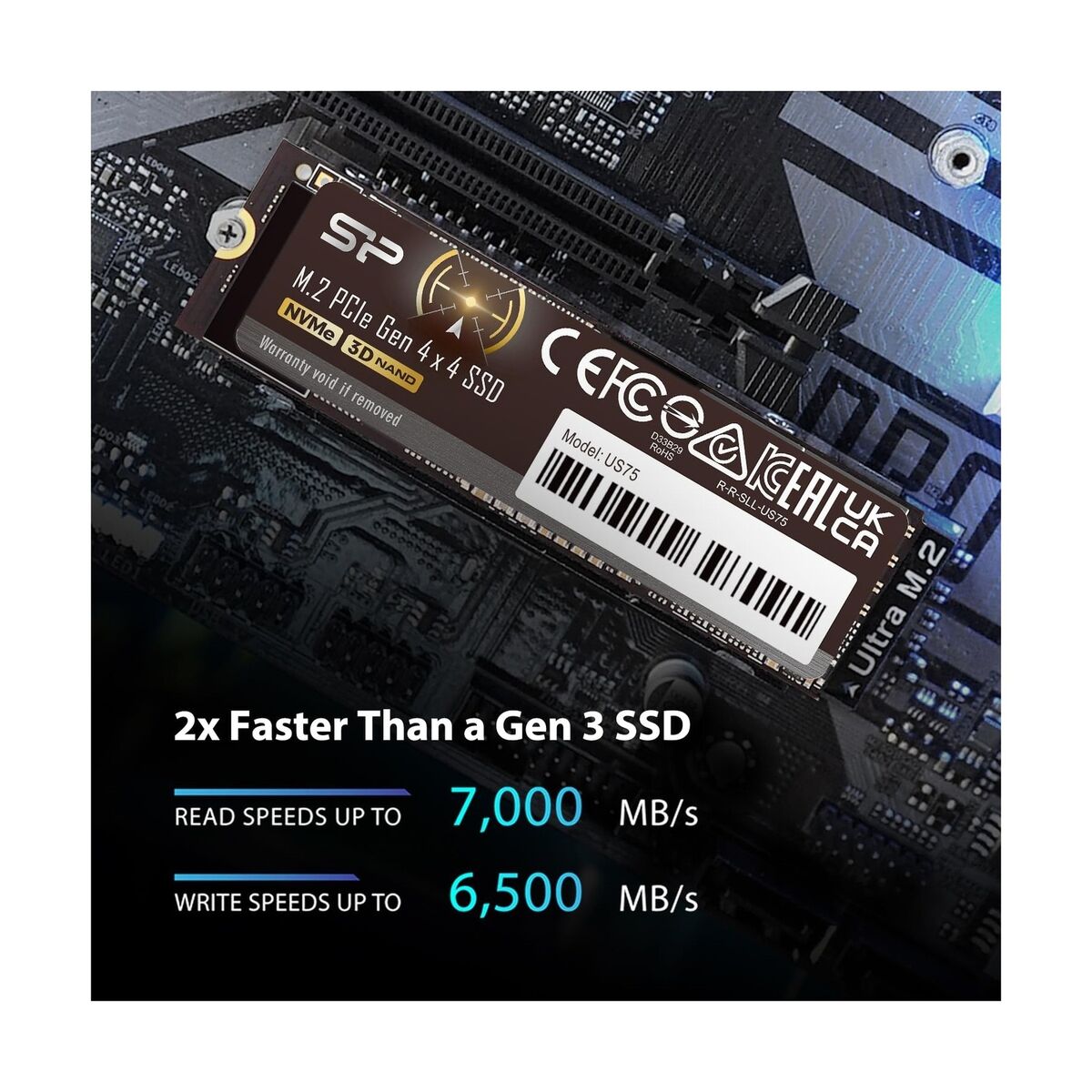 Silicon Power 2TB US75 Nvme PCIe Gen4 M.2 2280 SSD R/W Up to Silicon Power 2TB US75 Nvme PCIe Gen4 M.2 2280 SSD R/W Up to