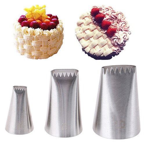 3pcs Basket Weave Tips Icing Piping Nozzle Tips Stainless Steel Tube ...