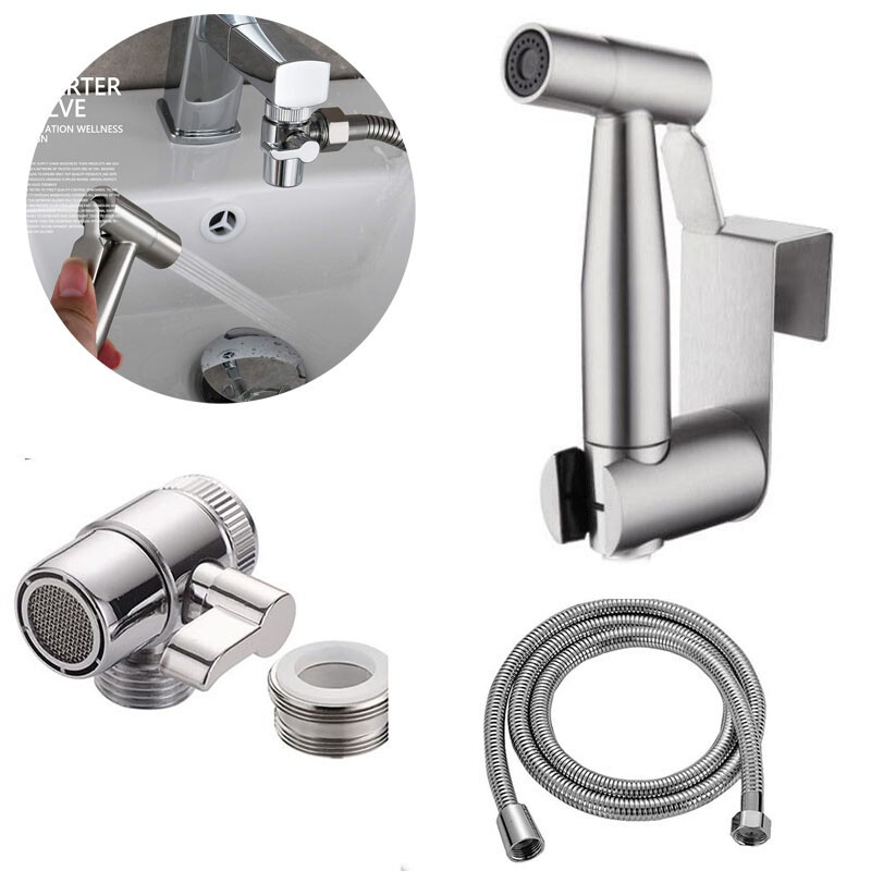 Toilet Hand Bidet Adapter Hose Bidet Spray Stainless Steel Handheld ...