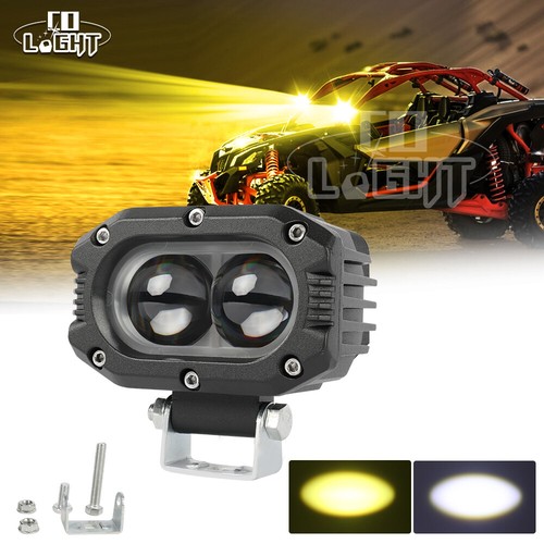 4"inch 80W LED Work Light Dual Color Yellow White For Can-Am Maverick ...