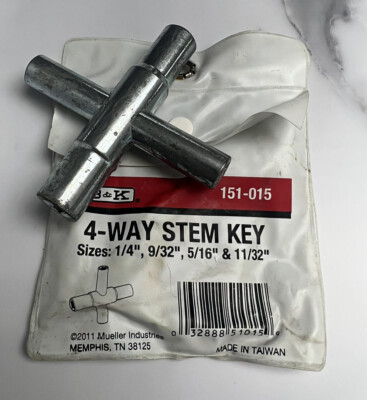 B & K Square Stems 1/4 " 9/32 " 5/16 " 11/32 " 4 Way Stem Key 151-015 ...