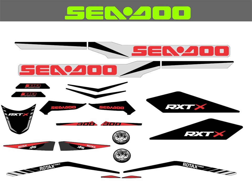 seadoo rxt-x 300 JetSki Decals Set Stickers Graphics red and gray | eBay