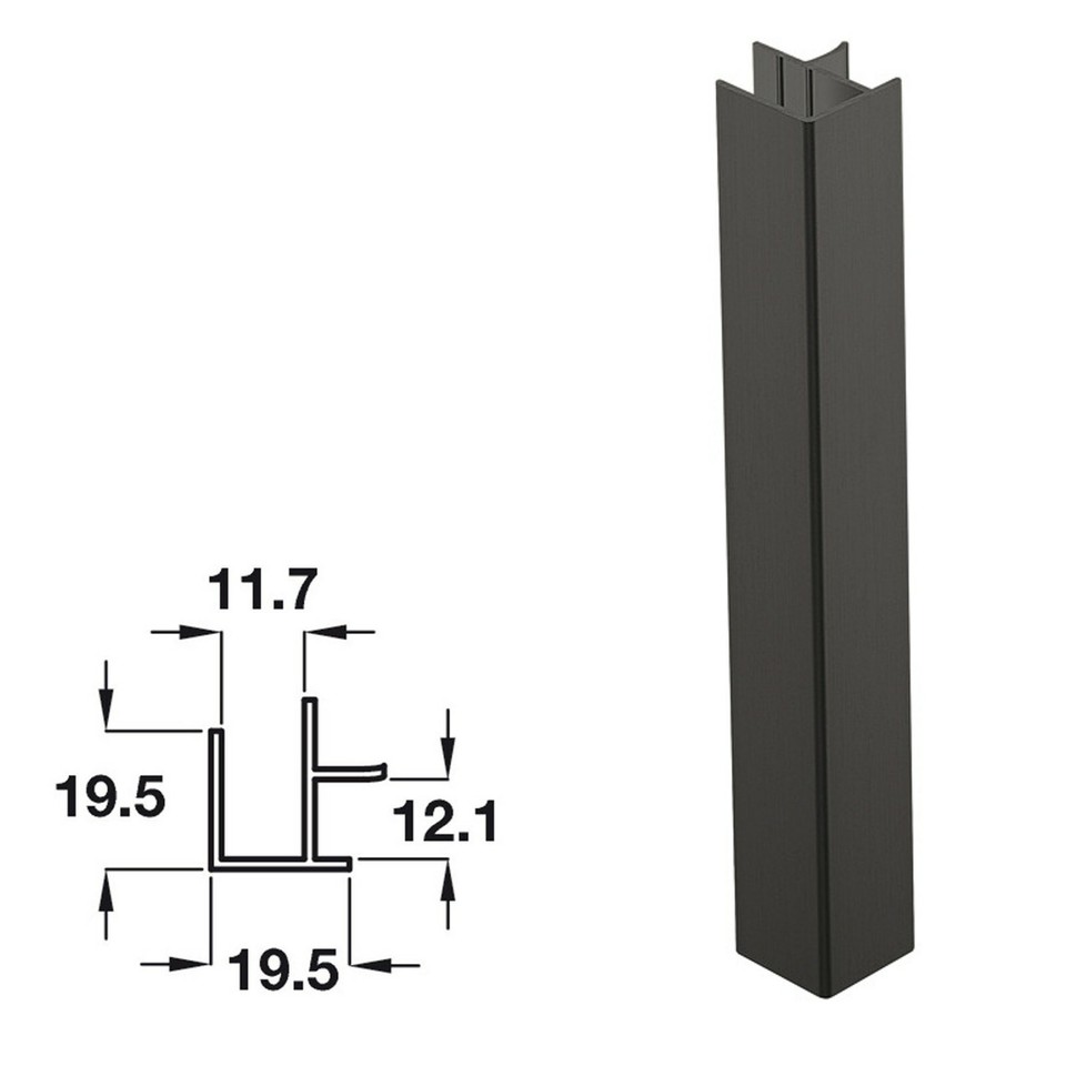 Aluminium Kitchen Unit Plinth Trim Kickboard 145 x 3000mm Graphite ...