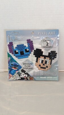 Disney 100 - Pixel Art - Mickey Mouse & Stitch - Melty Bead Craft Art ...