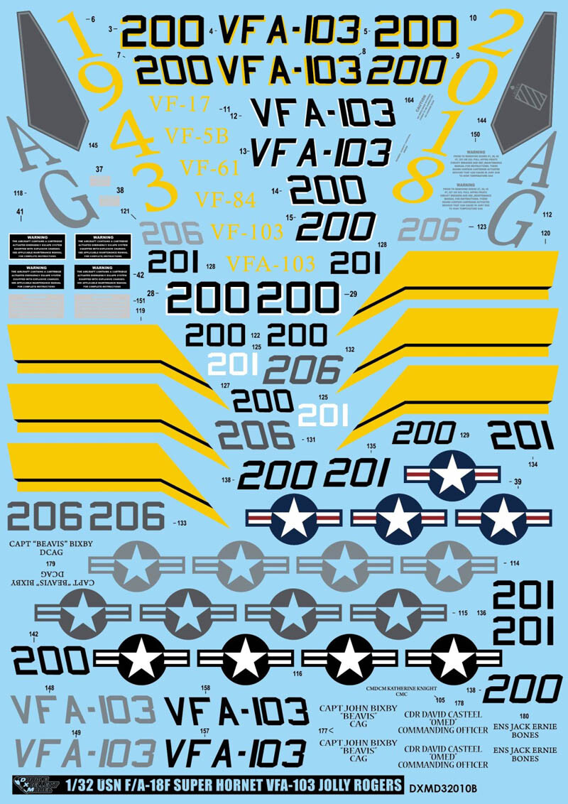 DXM decal 1/32 USN F/A-18F Super Hornet VFA-103 Jolly Rogers | eBay