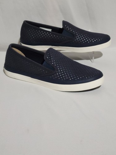 Sperry Top Sider Womens Seaside Navy Blue Perforated Leather Shoes Sz ...