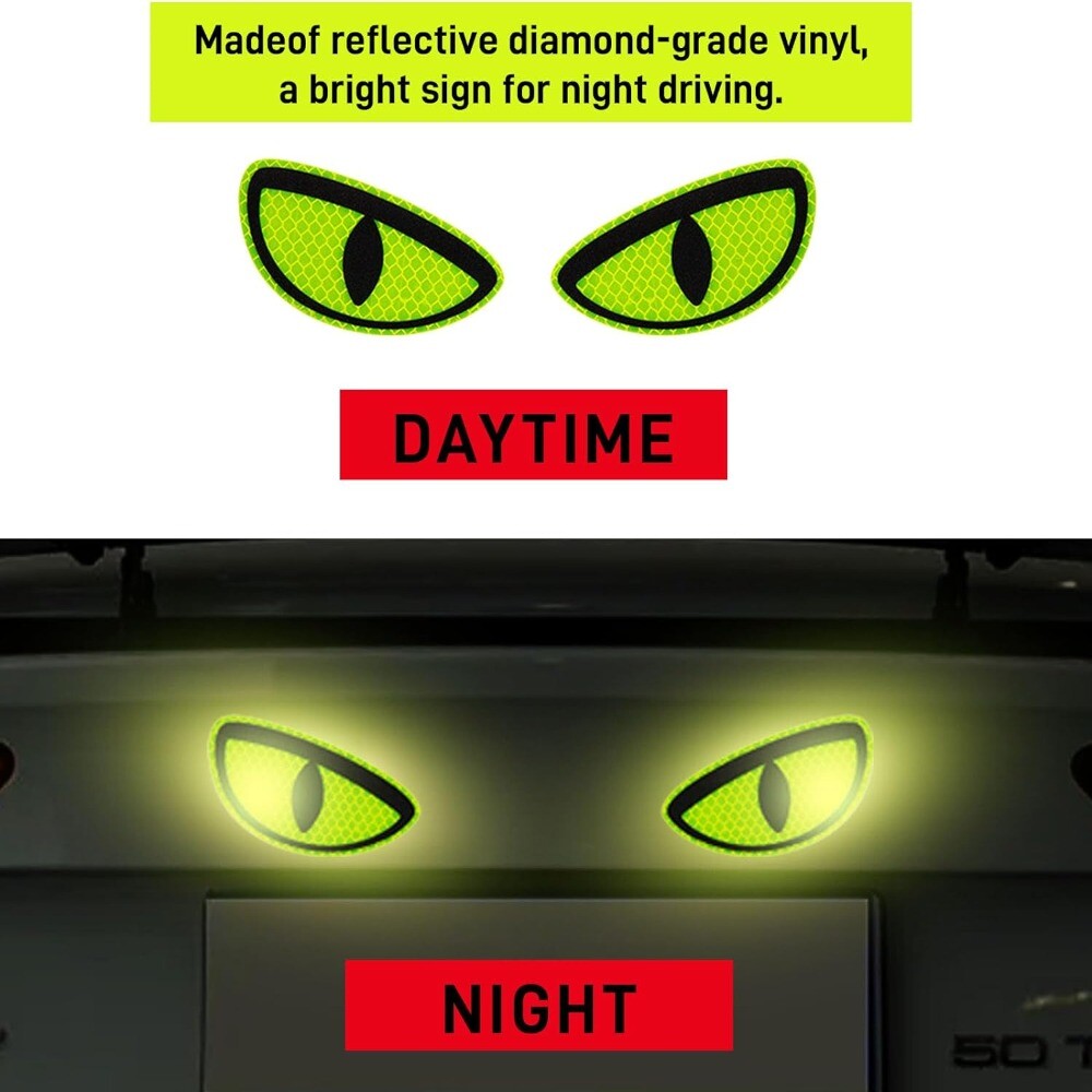 6pcs Cat Eye Shape Eye Car Stickers for Bumpers, Window, Laptop, Wall ...