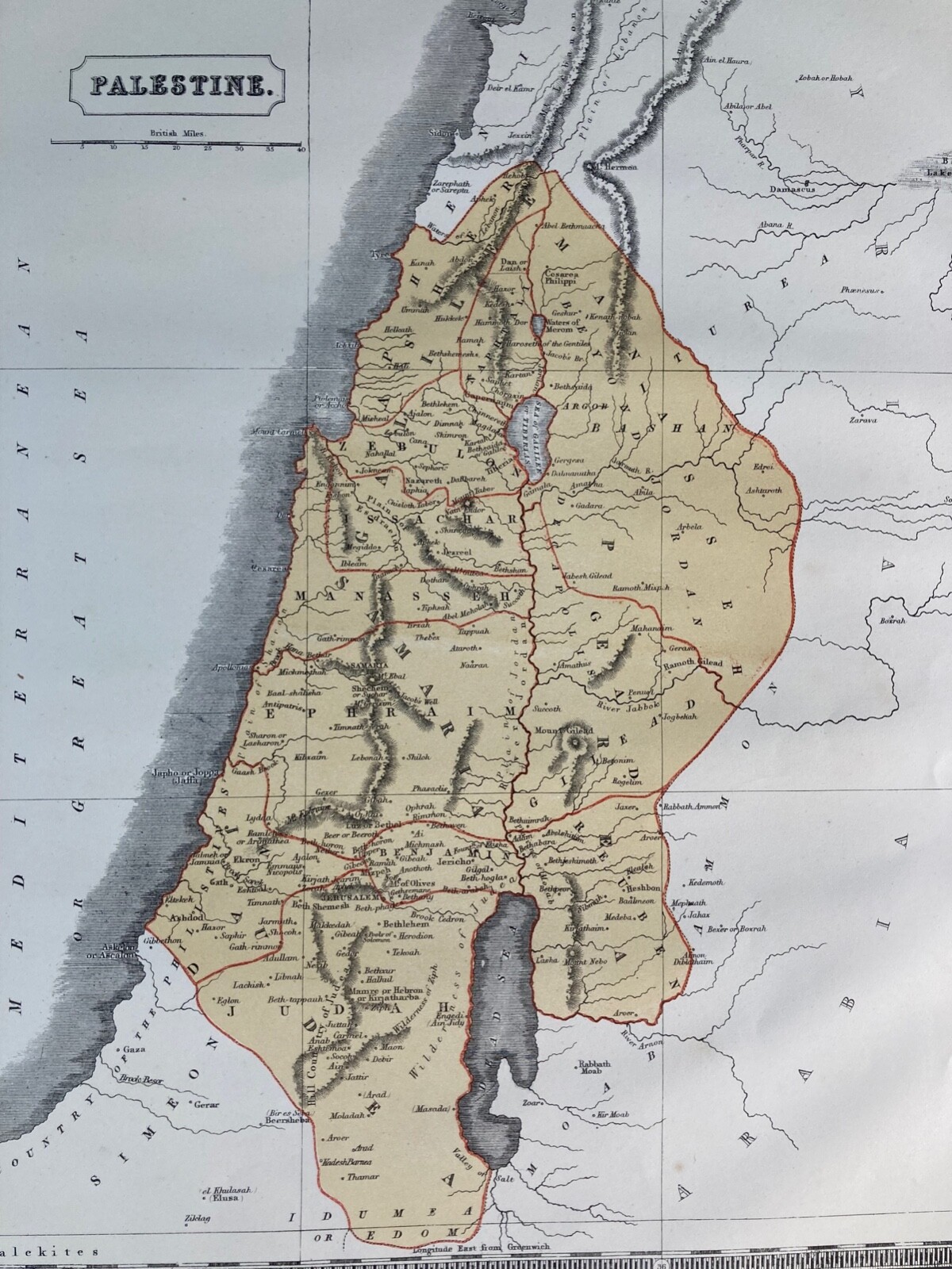 Original Map Of Palestine