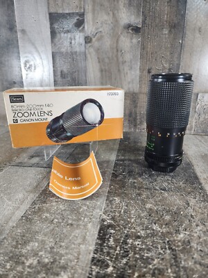 Sears Canon Mount 80MM-200MM F4.0 Macro/One-Touch Zoom Lens w/Box | eBay