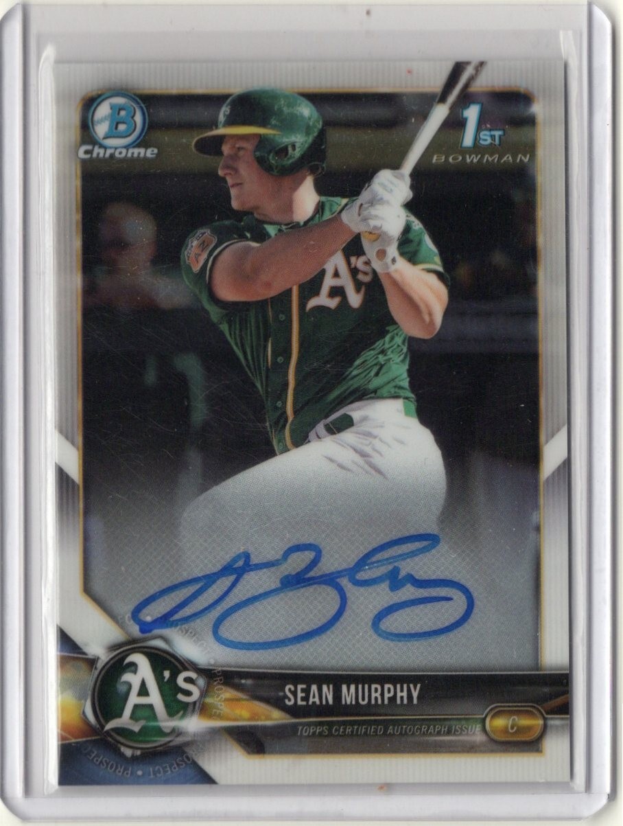 SEAN MURPHY - OAKLAND A'S - 2018 1ST BOWMAN CHROME - ROOKIE ON CARD ...