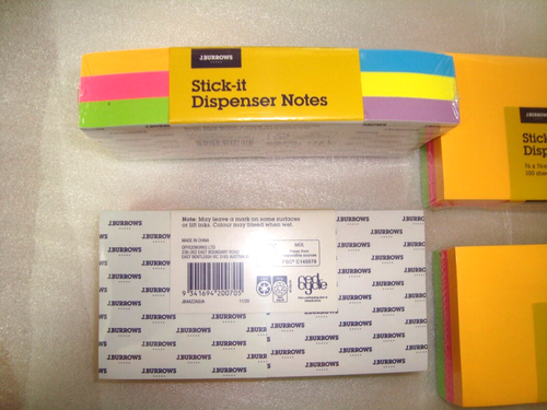 Stick It/Post-It Notes 76mm x 76mm 600 sheet pack Bulk lot 4 packs ...