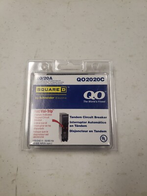 New! Square D QO2020 20 Amp 2 Pole Circuit Breaker Twin Tandem QO2020C ...