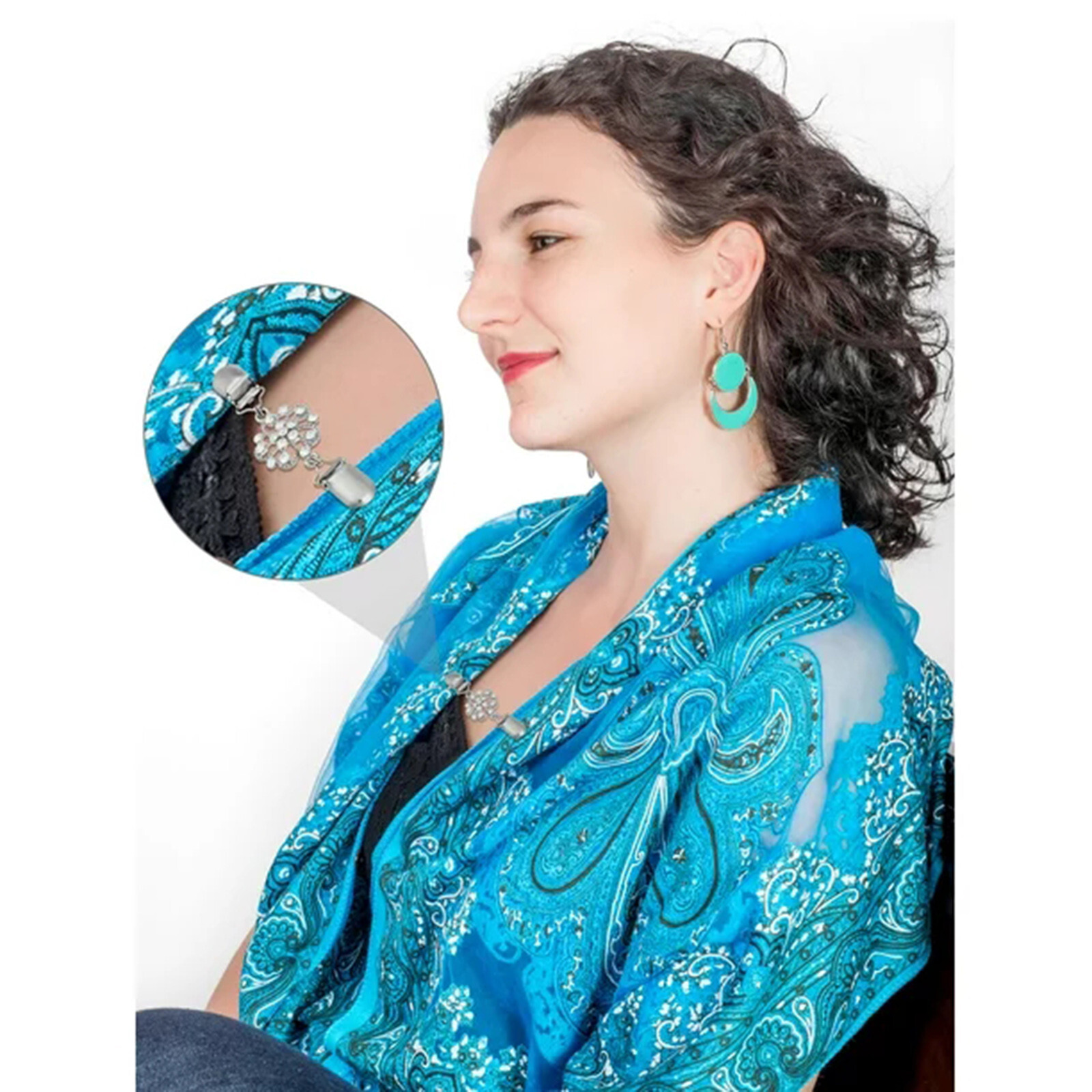 4 Pieces Vintage Sweater Clip Set Women Shawl Clip Dress Collar Clip ...