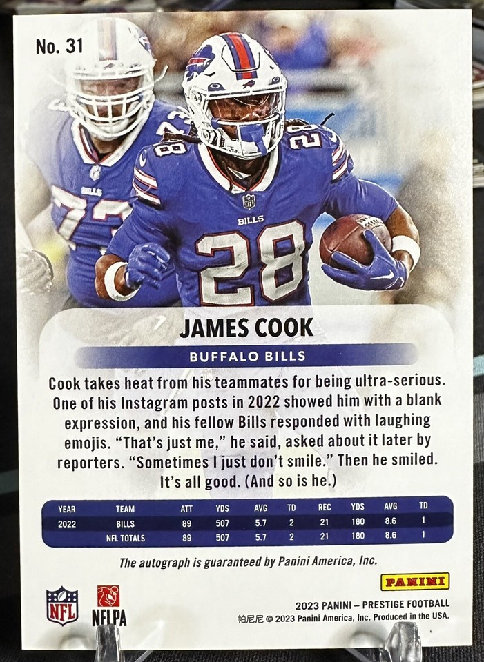 JAMES COOK 2023 PRESTIGE FOOTBALL AUTOGRAPH XTRA POINTS AUTO | eBay