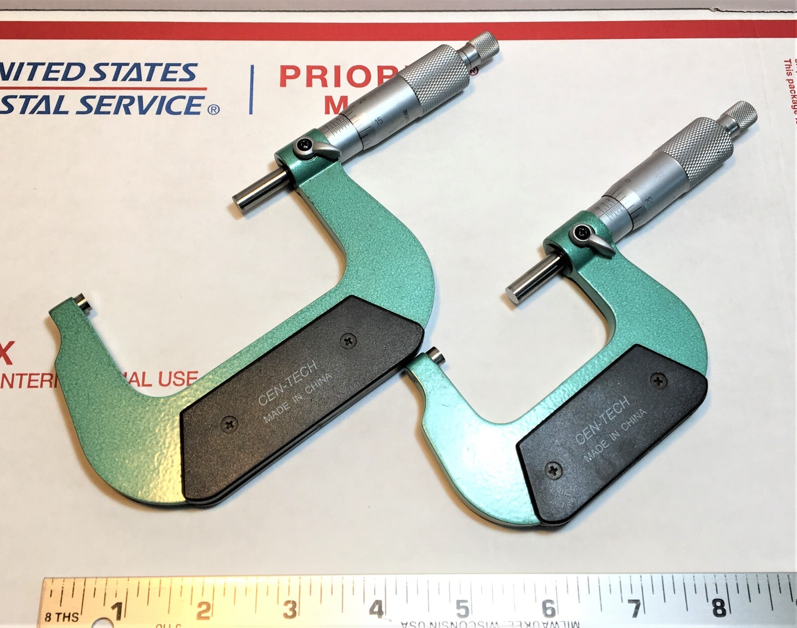 Vintage Outside Micrometers 1-2" & 2-3" Carbide Tips - Ratchet Thimble ...