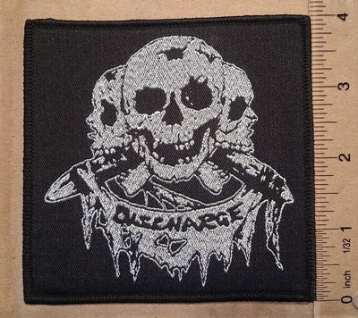 Discharge Band Skulls Metallic Threading Black Border Woven PATCH | eBay