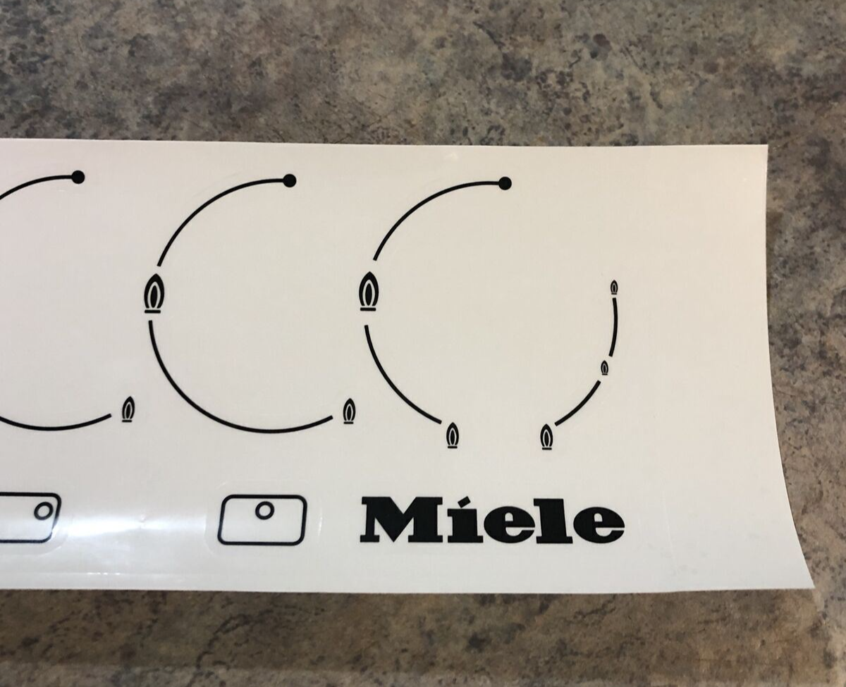 MIELE gas cooktop control panel print stickers Decal & Logo.’..’ | eBay