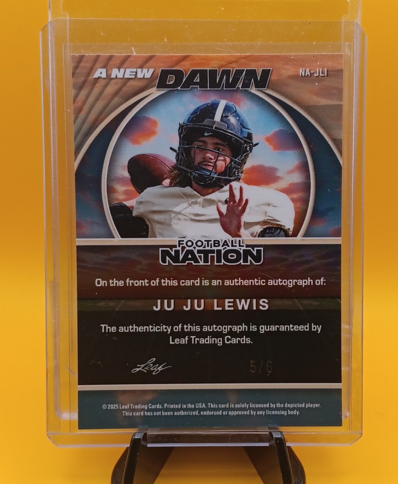 2025 Leaf Juju Ju Ju Lewis Auto 5/6 Football Nation Autograph A New ...