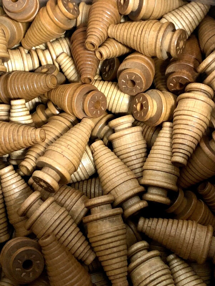 Spools Small Industrial Quills Textile Bobbin Vintage Wood NOS lot-12 ...