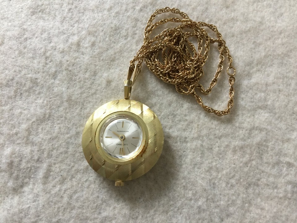 Swiss Made Lucerno Vintage Mechanical Wind Up Necklace Pendant Watch | eBay