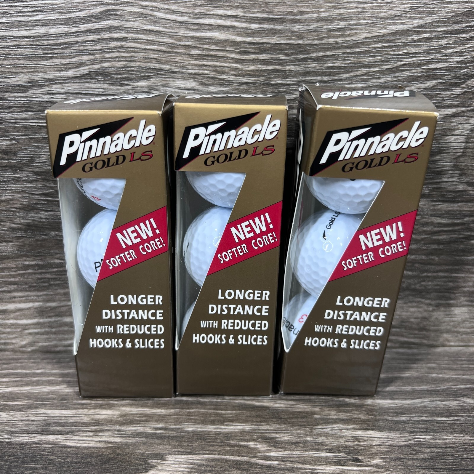 PINNACLE GOLD LS Golf Balls 3 Pack Softer Core Longer Distance - Lot of ...