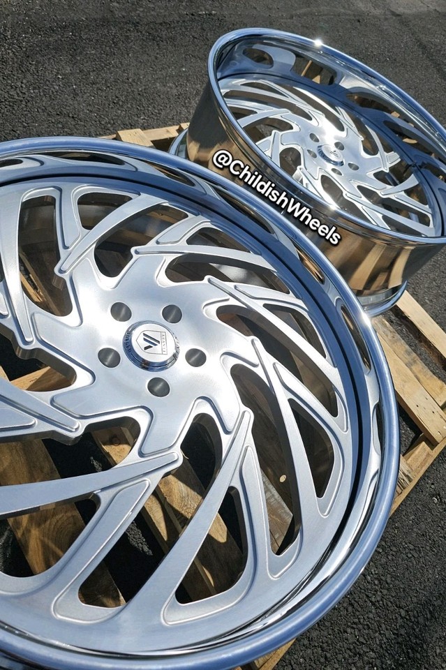 26" Inch Brushed Face Chrome Lip Asanti AF864 5x120 5x4.75 2pc Wheels ...