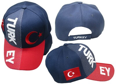 Turkey Country Navy Blue Red White Letters Patch On Side Embroidered ...