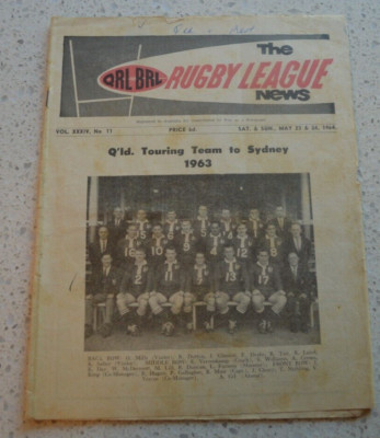 QUEENSLAND VS THE REST RARE 1964 BRL RUGBY LEAGUE PROGRAMME! QRL | eBay ...