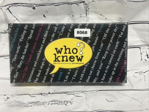 Who Knew? The Who What Why Phrase Game 2-4 Teams/Players - NIB ...