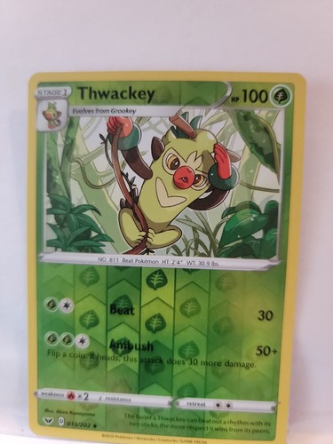 Pokémon TCG Thwackey Sword & Shield Base Set 013/202 Reverse Holo ...