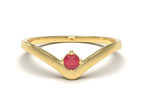 14k Chevron Ruby Ring Yellow Gold Natural Ruby Sapphire Ring - Stacking ...