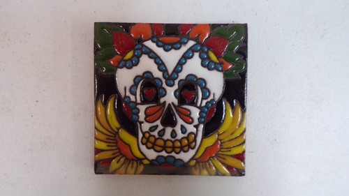 Authentic Handmade High Relief Talavera Day Of The Dead DOD Sugar Skull ...
