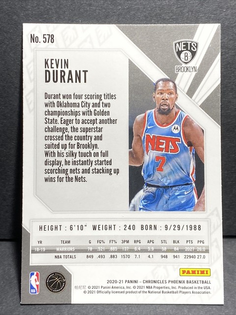 2020-21 Panini Chronicles - Phoenix #578 Kevin Durant for sale online ...
