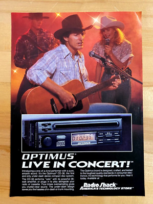1990 Print Ad Optimus Radio Shack Car Stereo LIVE IN CONCERT | eBay