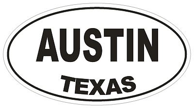 Austin Texas Oval Bumper Sticker or Helmet Sticker D1688 Euro Oval | eBay