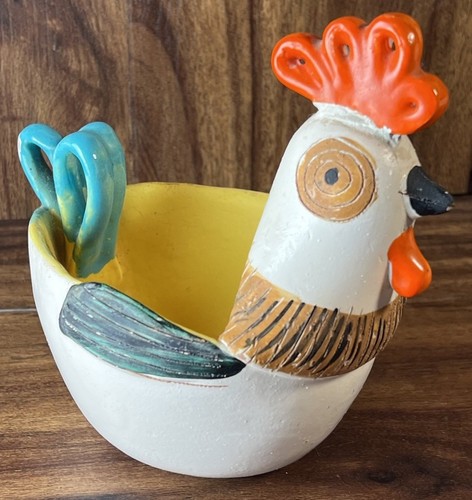 Vintage Italian Raymor Bitossi Stoneware Rooster Chicken Figural Bowl ...